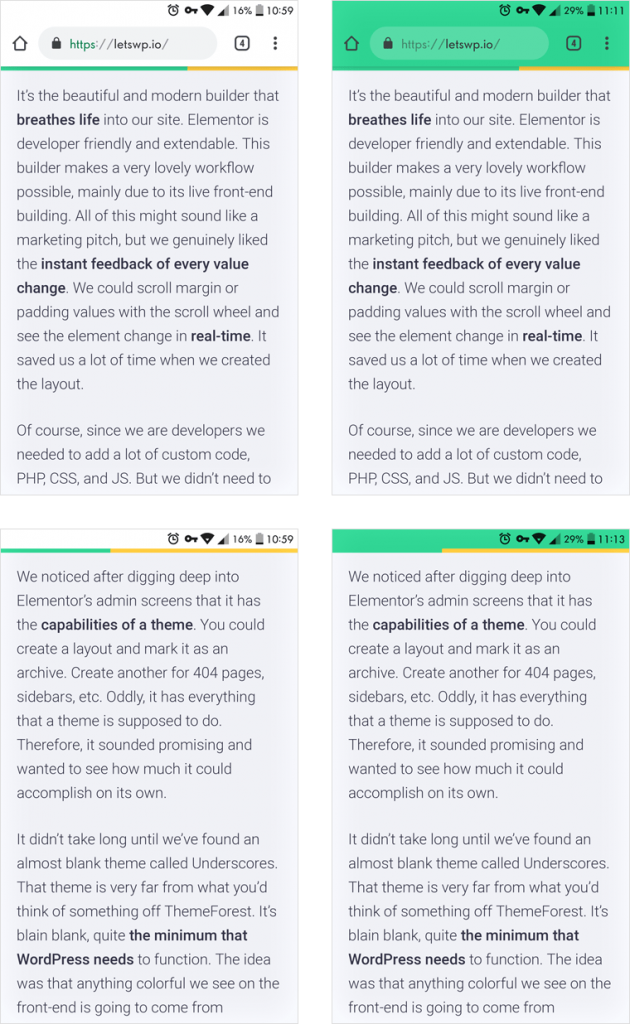 Change the Address Bar Color on Android Chrome - Let's WP